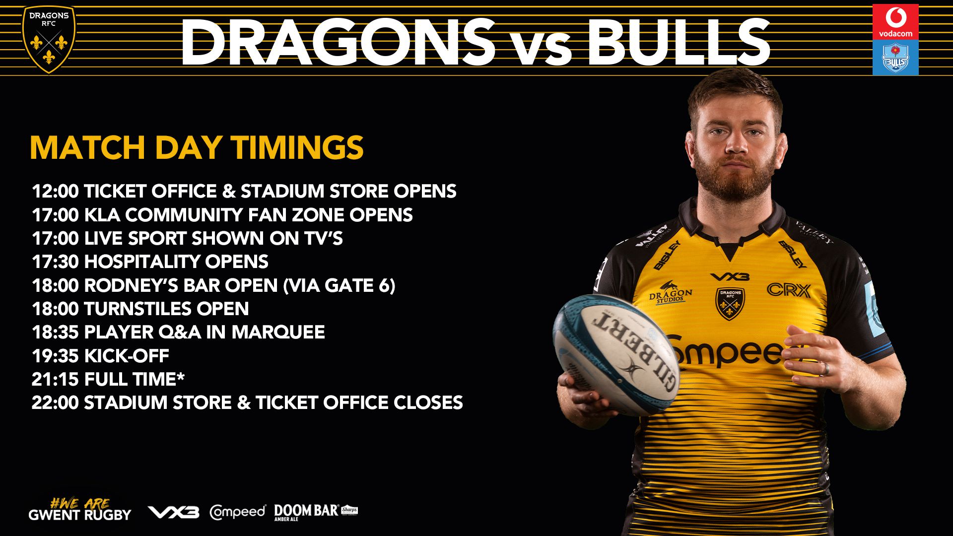 Dragon News : Your Match Day guide vs Bulls