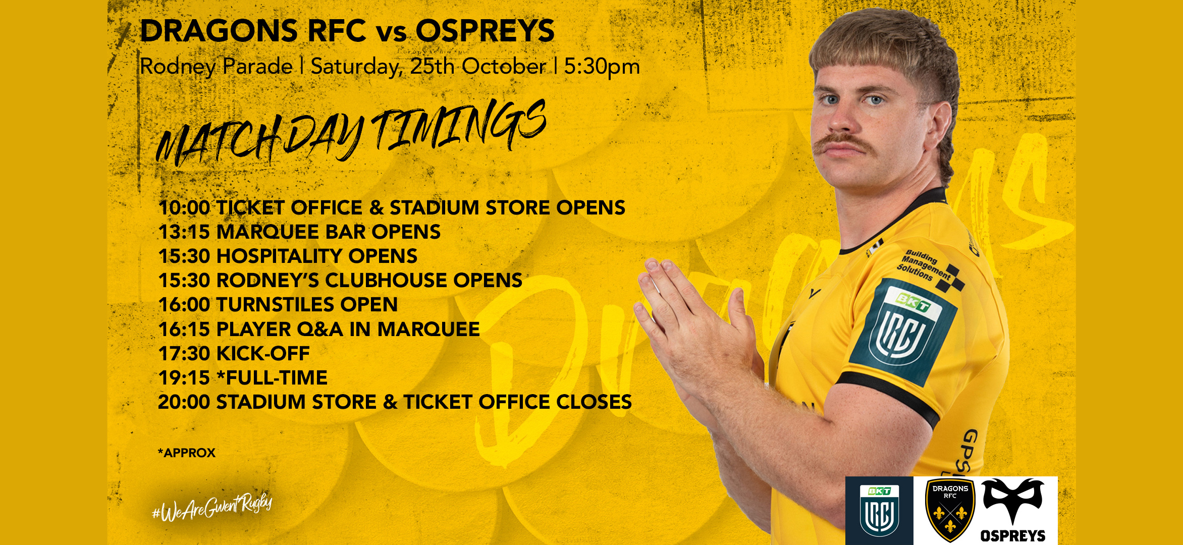 Dragon News : Match Day Info vs Ospreys