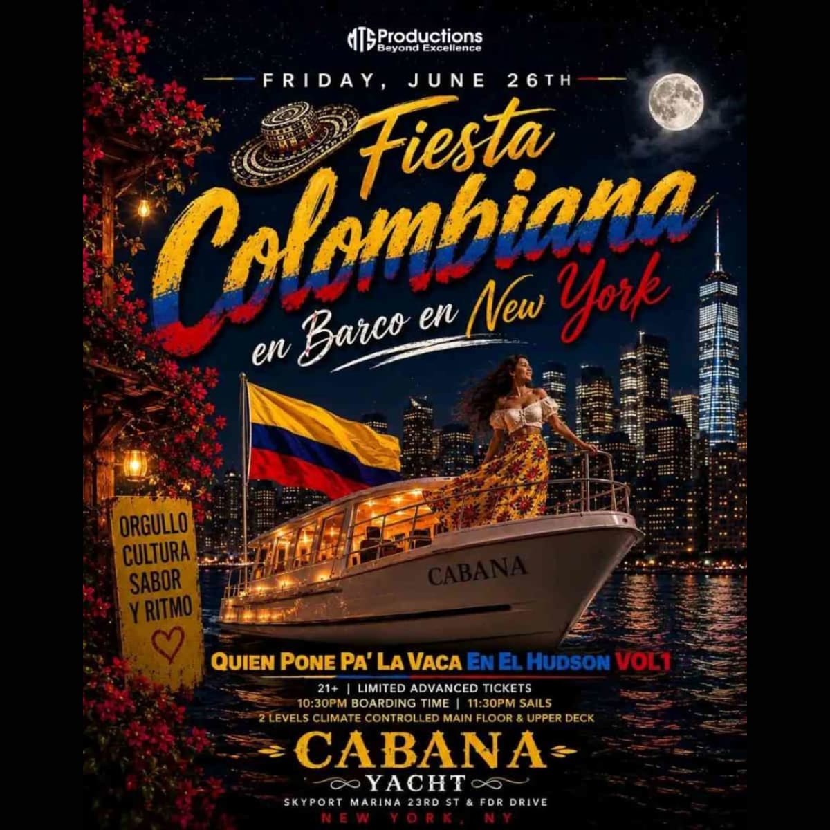 Fiesta Colombiana Boat Party NYC – Colombian Latin Party on Cabana ...