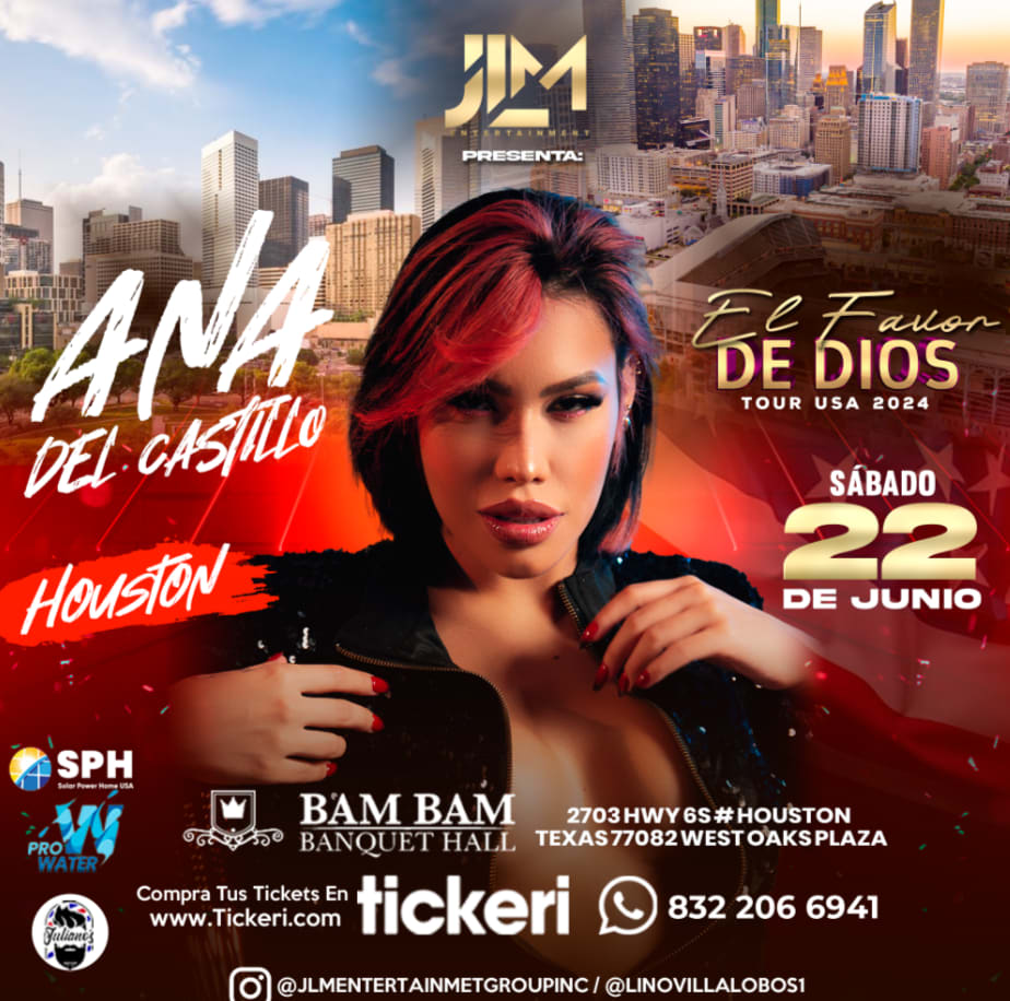 ANA DEL CASTILLO "Por Primera Vez" ¡EN CONCIERTO! - Houston (Texas) Tickets | Boletos - Bam Bam ...