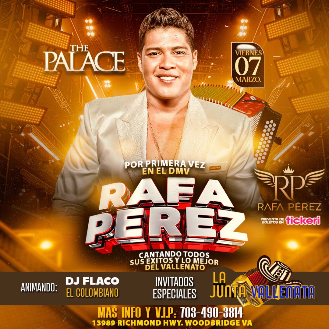 RAFA PEREZ en Virginia Tickets | Boletos - The Palace, Woodbridge ...