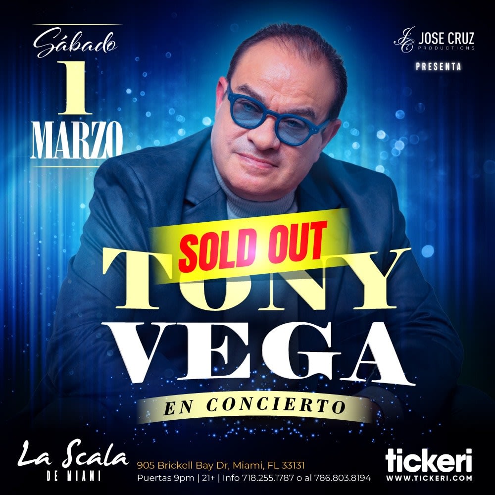 TONY VEGA EN VIVO EN MIAMI Tickets | Boletos - La Scala de Miami, Miami ...