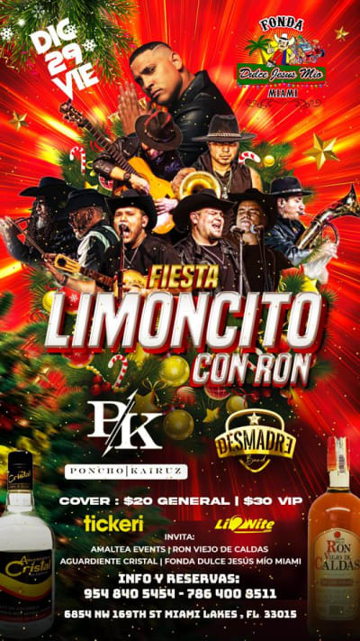 LIMONCITO CON RON Tickets Boletos at DULCE JESUS MIO Miami-lakes ...