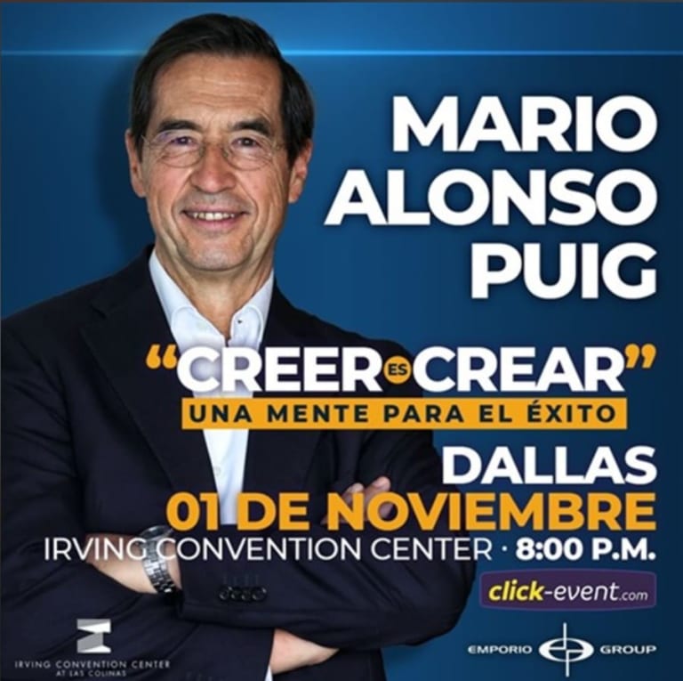 CREER ES CREAR - MARIO ALONSO PUIG ! DALLAS in Irving - Tickets 2024-11 ...
