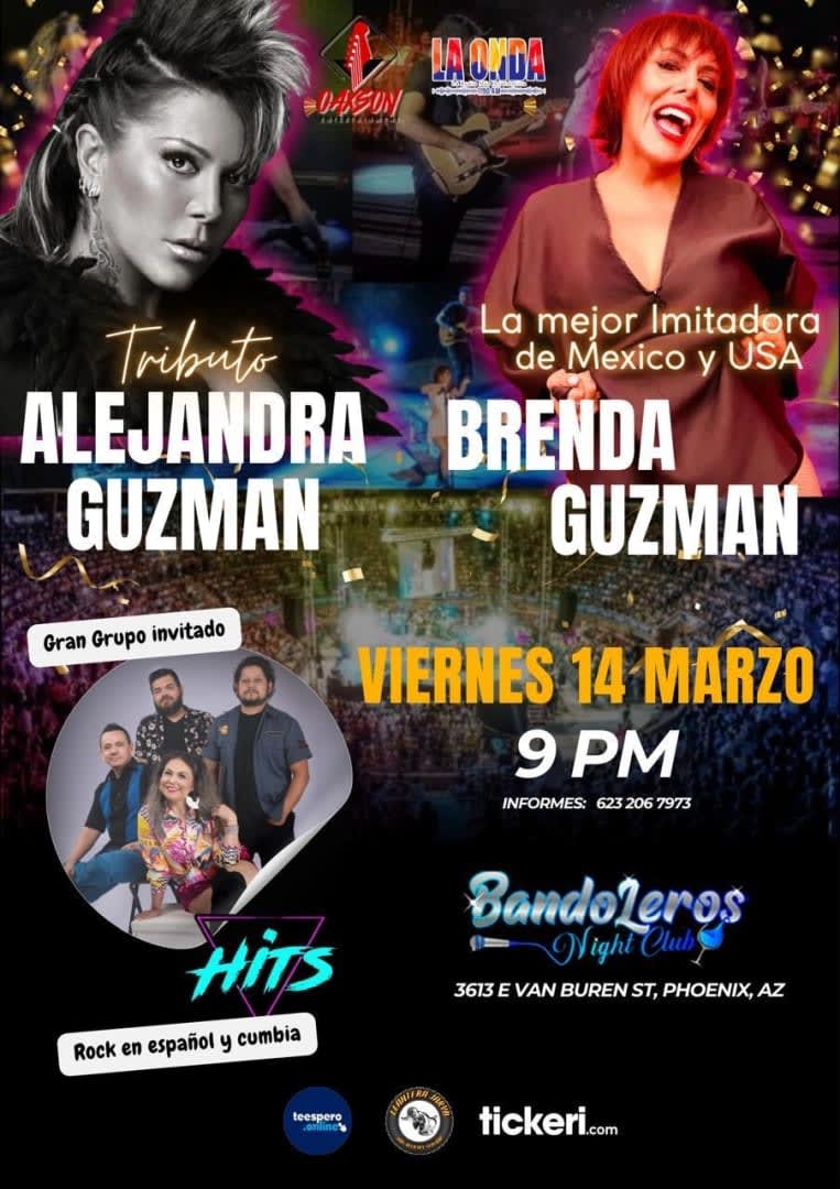 BRENDA GUZMAN EN VIVO!!! Tickets | Boletos - Bandoleros Phoenix Night ...