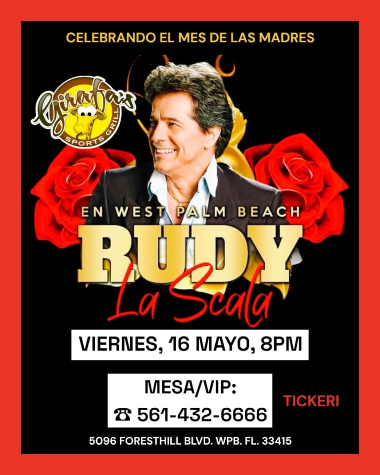 RUDY LA SCALA en WEST PALM BEACH Tickets | Boletos - Girafa's Sports GRILL, West Palm Beach ...