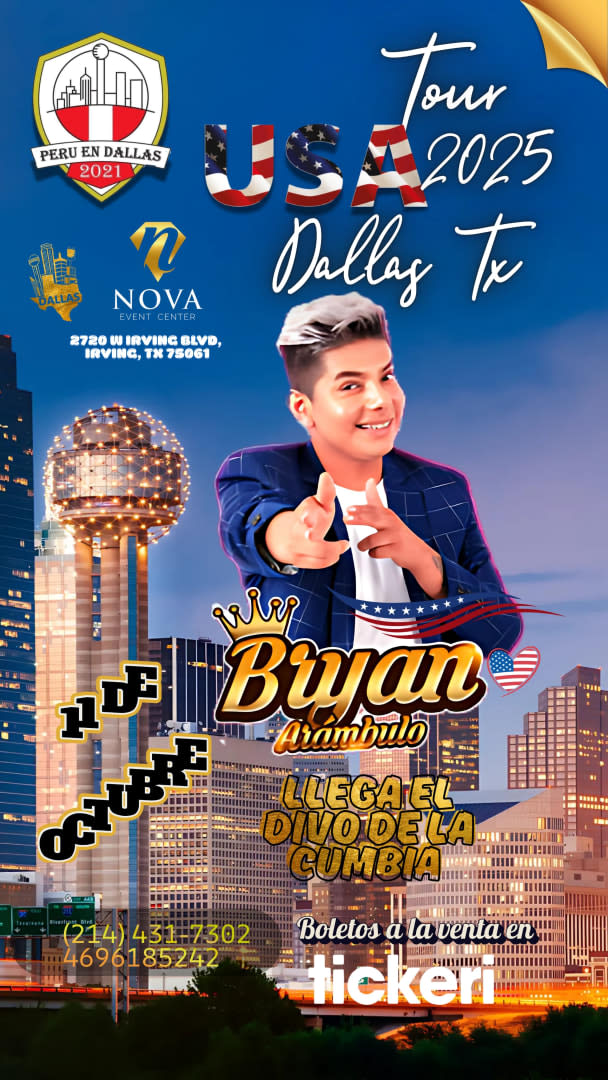 Bryan Arambulo El Divo de la Cumbia Peruana en concierto! Tickets ...