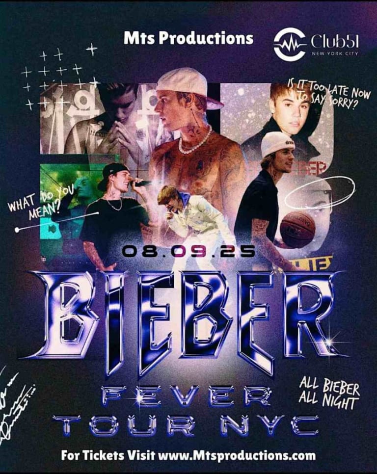 Bieber Fever NYC Party at Club 51 All Justin Bieber Hits All Night Aug ...