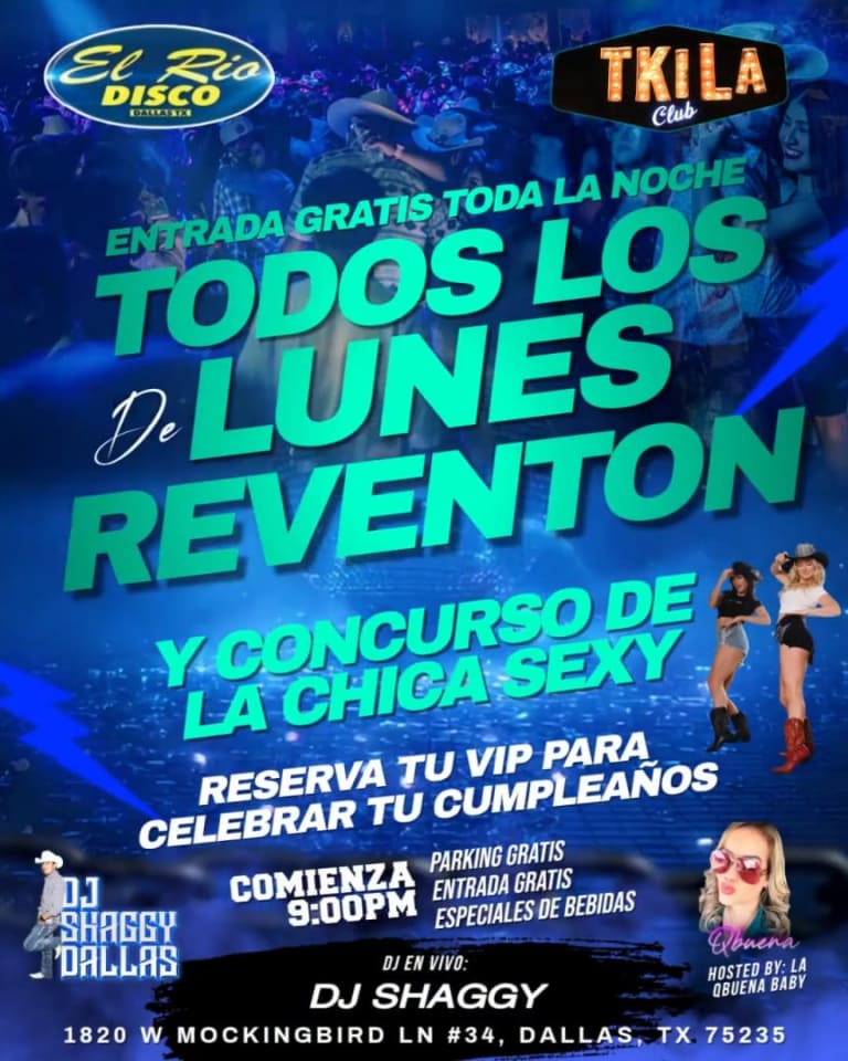 LUNES DE REVENTON Y CLUB RIO DISCO CON DJ SHAGGY EN TKILA DALLAS SEPT ...