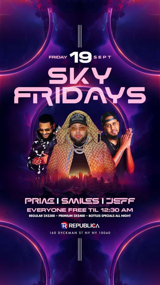 Sky Fridays At Repulica Rooftop Tickets | Boletos - Republica ...