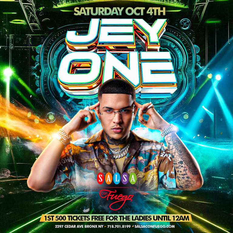 Jey One Live at Salsa Con Fuego Saturday October 4th Tickets | Boletos ...