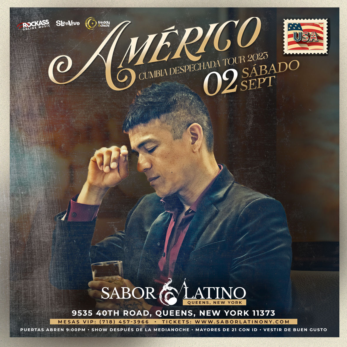 Americo en Nueva York Tickets Boletos at Sabor Latino | Queens, New ...