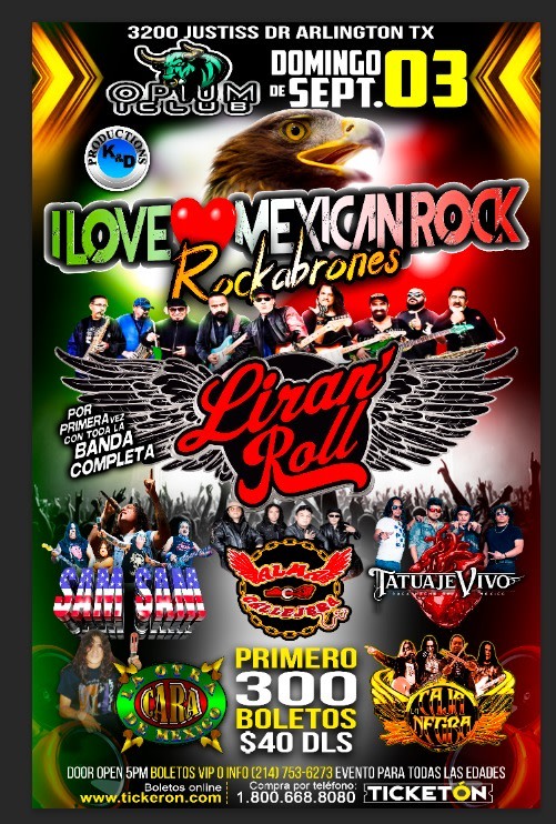 I LOVE MEXICAN ROCK ROCKABRONES Tickets | Boletos - OPIUM ICLUB ...