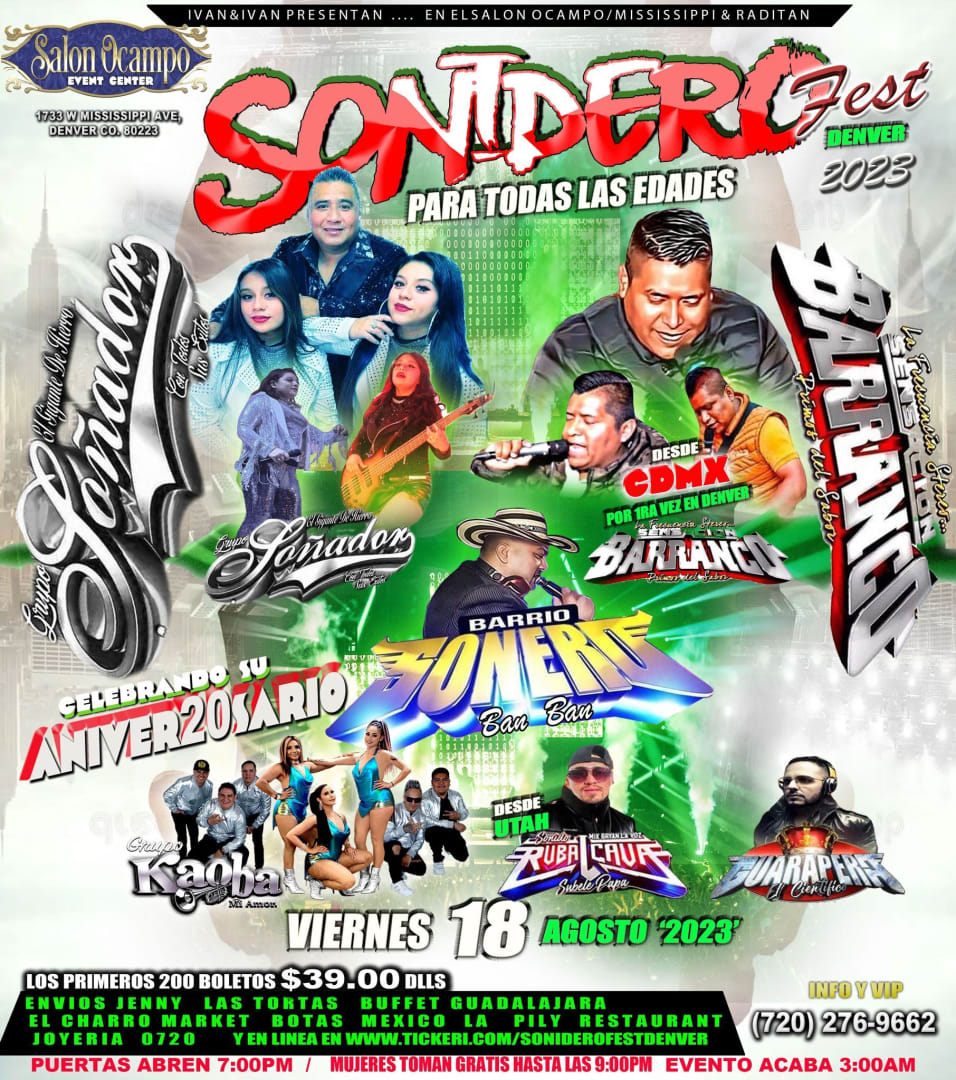 Sonidero Festo Denver 2023 Tickets | Boletos - SALON OCAMPO, Denver ...