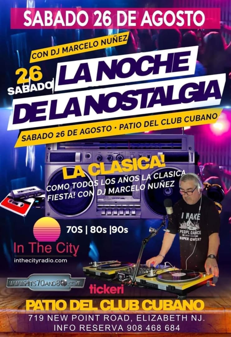 La Noche De La Nostalgia Tickets Boletos at Club Cubano | Elizabeth ...