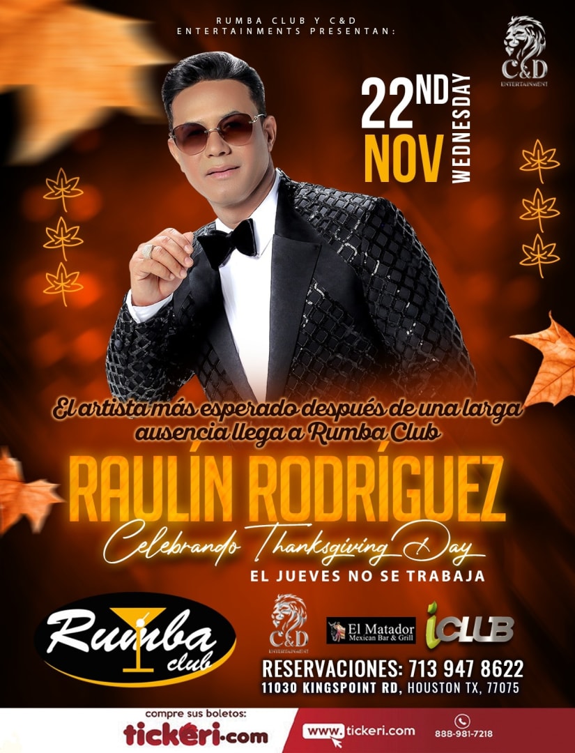 RAULIN RODRIGUEZ EN CONCIERTO ! Tickets | Boletos - Club Rumba, Houston ...