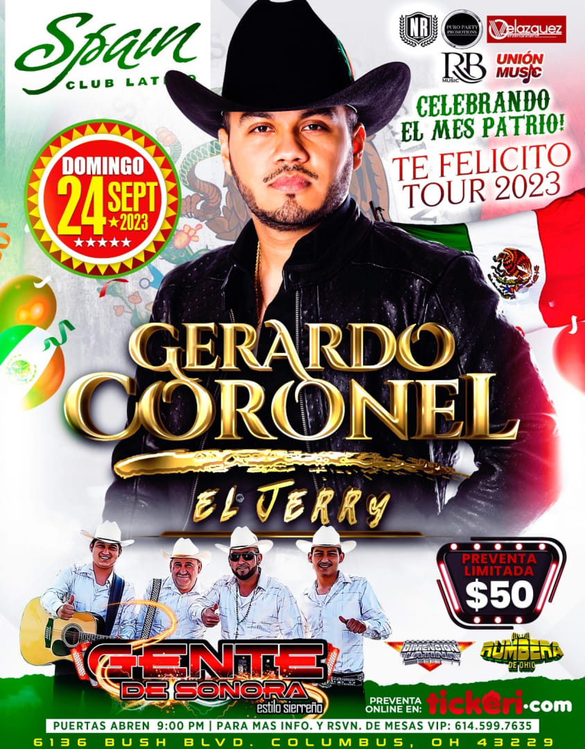 GERARDO CORONEL EL JERRY , GENTE DE SONORA ENN VIVO ! in Columbus ...