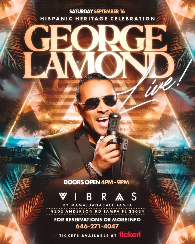 George Lamond live at Vibras! Tickets Boletos at Vibras | Tampa ...