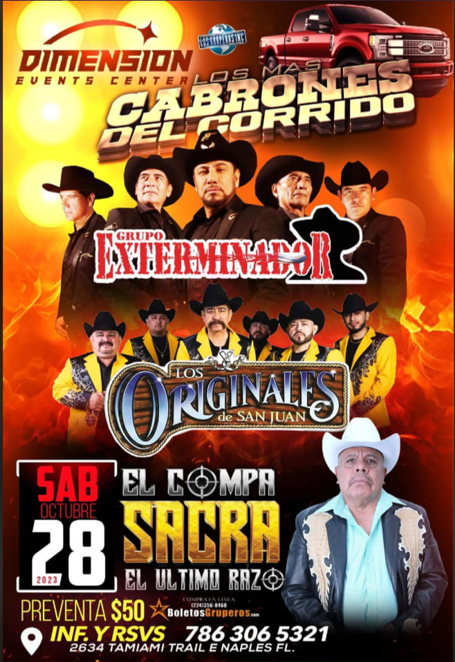 GRUPO EXTERMINADOR , LOS ORIGINALES DE SAN JUAN , EL COMPA SACRA EL ...