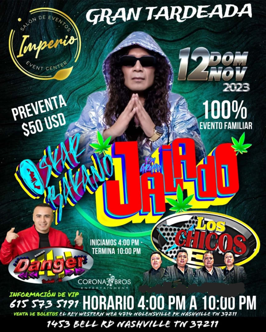 GRUPO JALADO EN NASHVILLE TN TARDEADA Tickets | Boletos - Salon Imperio ...