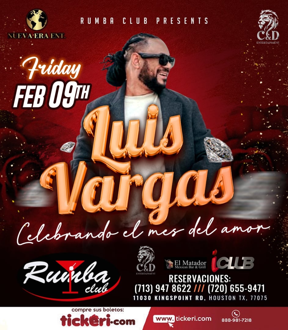 Luis Vargas en Houston Tickets | Boletos - Club Rumba, Houston | 2024 ...