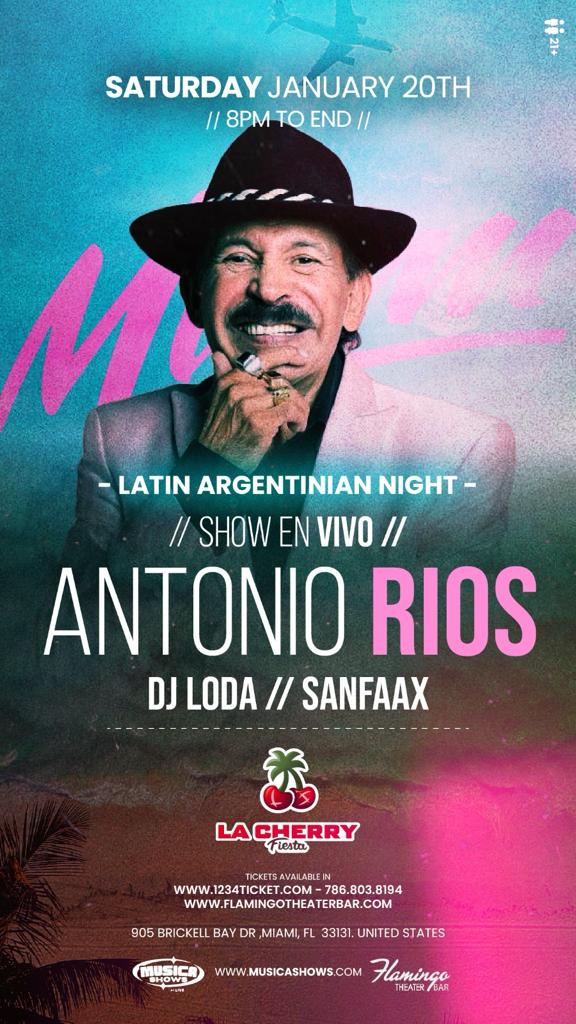 ANTONIO RIOS EN CONCIERTO ! MShows Tickets | Boletos - Flamingo Theater ...