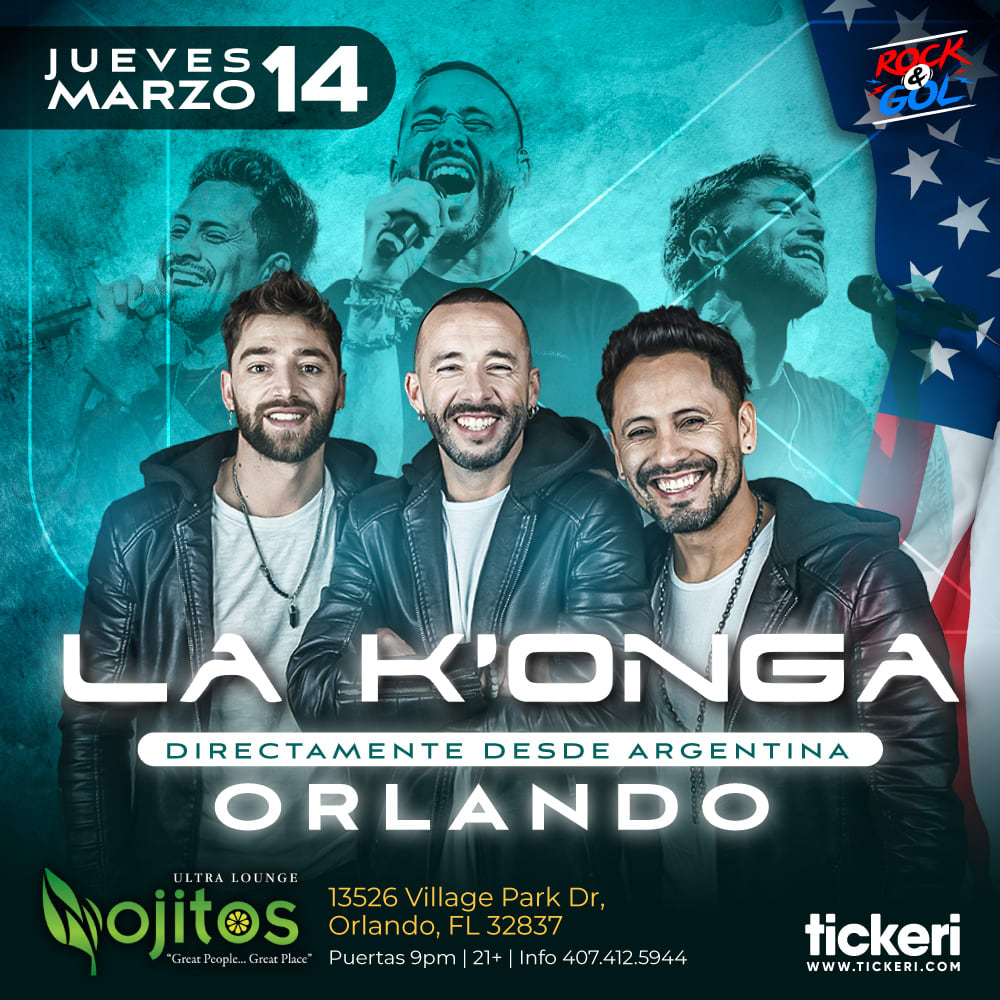 LA KONGA EN ORLANDO Tickets | Boletos - Mojitos Ultra Lounge, Orlando ...