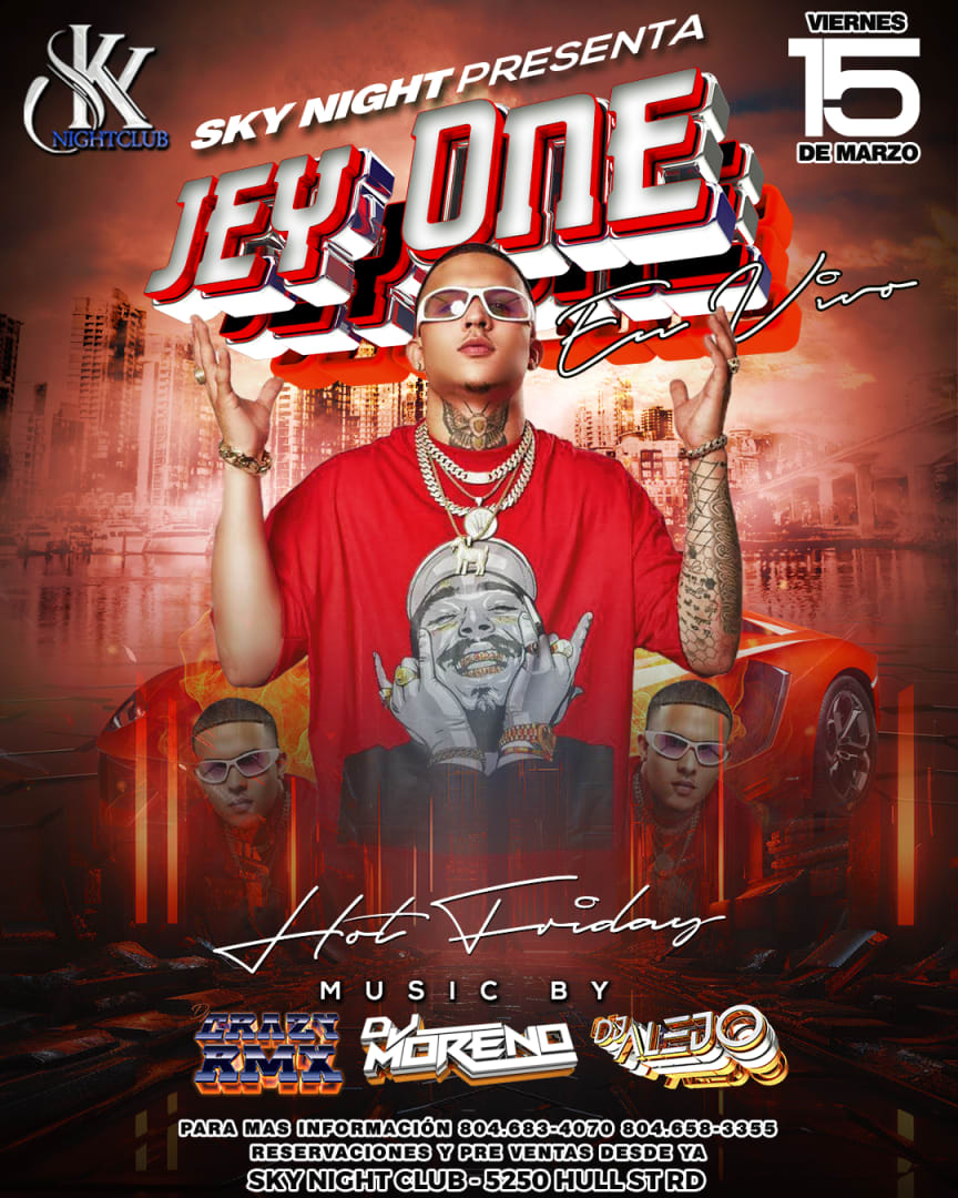 JEY ONE EN VIVO in Richmond - Tickets 2024-03-15 | Sky Nightclub