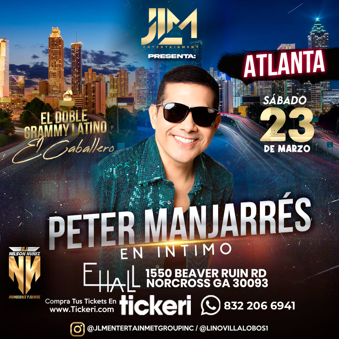 PETER MANJARRES ¡EN CONCIERTO! - Atlanta (Georgia) - POSTERGADO in ...