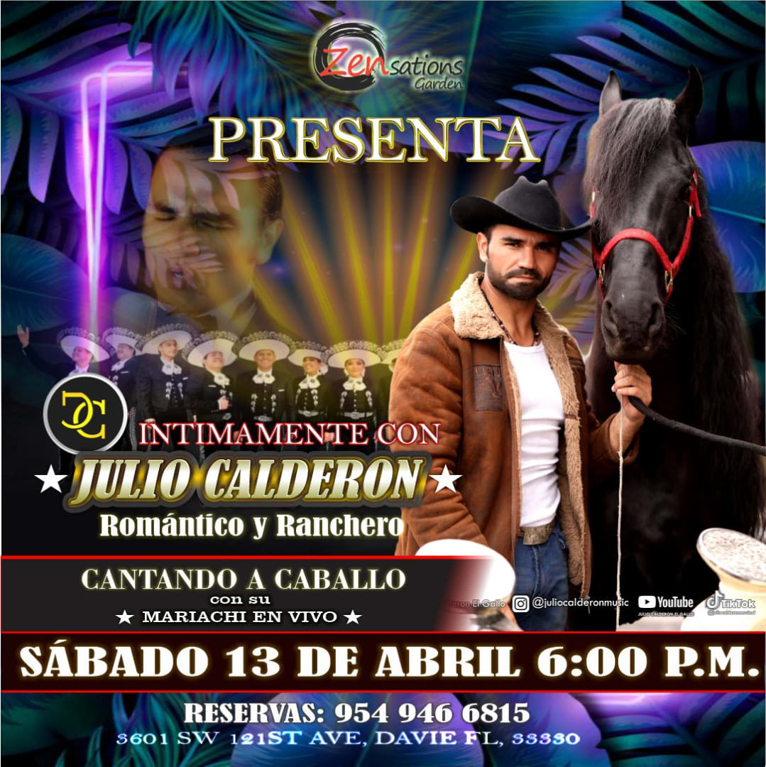 INTIMAMENTE CON JULIO CALDERON CANTANDO A CABALLO SU MARIACHI EN VIVO ...