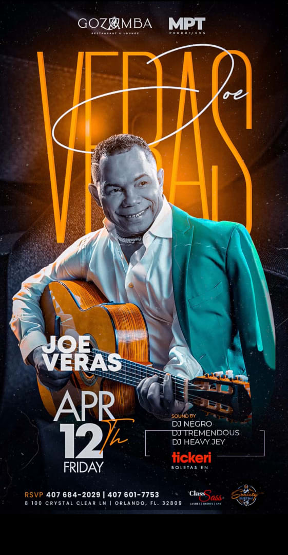 JOE VERAS BY MPT PRODUCTIONS Tickets | Boletos - Gozamba Restaurant ...