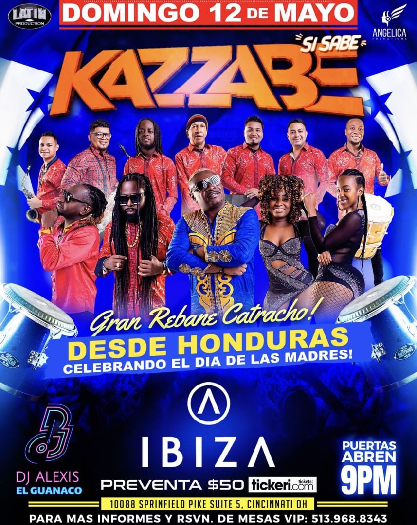 Grupo Kazzabe Rebane Catracho Tickets | Boletos - IBIZA, CINCINNAT ...