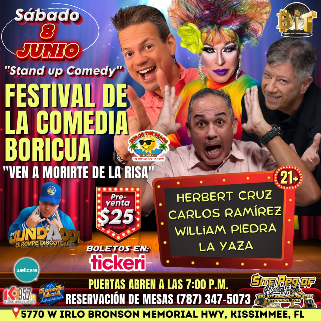 Festival de la Comedia Boricua in Kissimmee - Tickets 2024-06-08 | Sun ...