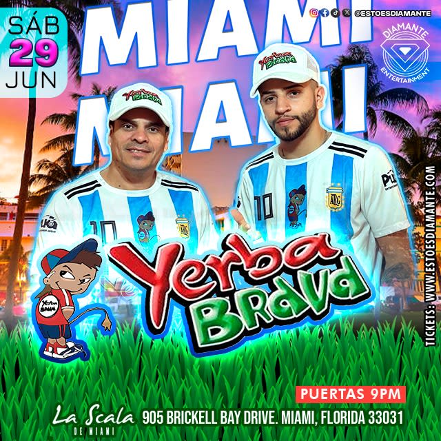 YERBA BRAVA EN MIAMI Tickets Boletos at La Scala de Miami | Miami ...