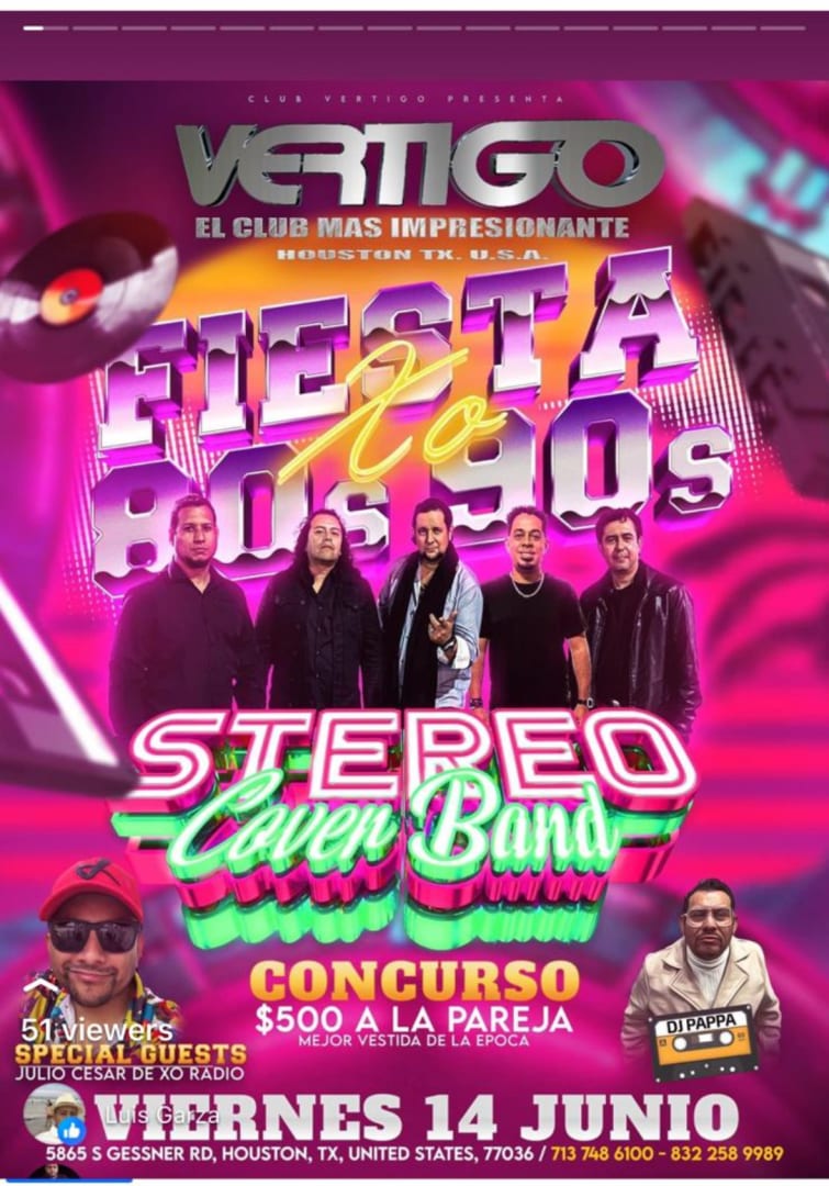 Fiesta 80s y 90s Tickets Boletos at Vertigo club | Houston, Texas ...