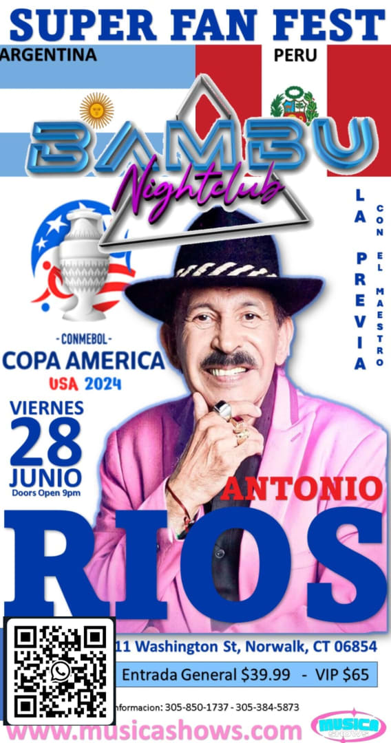 ANTONIO RIOS EN CONCIERTO ! Tickets Boletos at Bambu Night Club ...