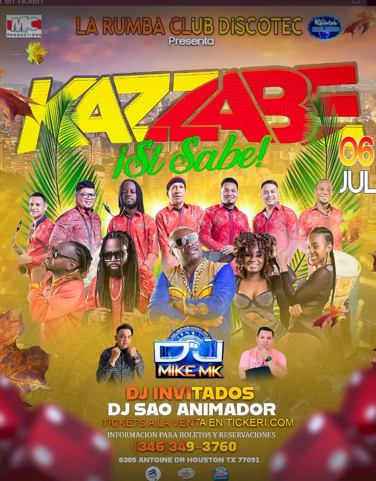 KAZZABE SI SABE EN VIVO ! Tickets | Boletos - La Rumba Club, Houston ...