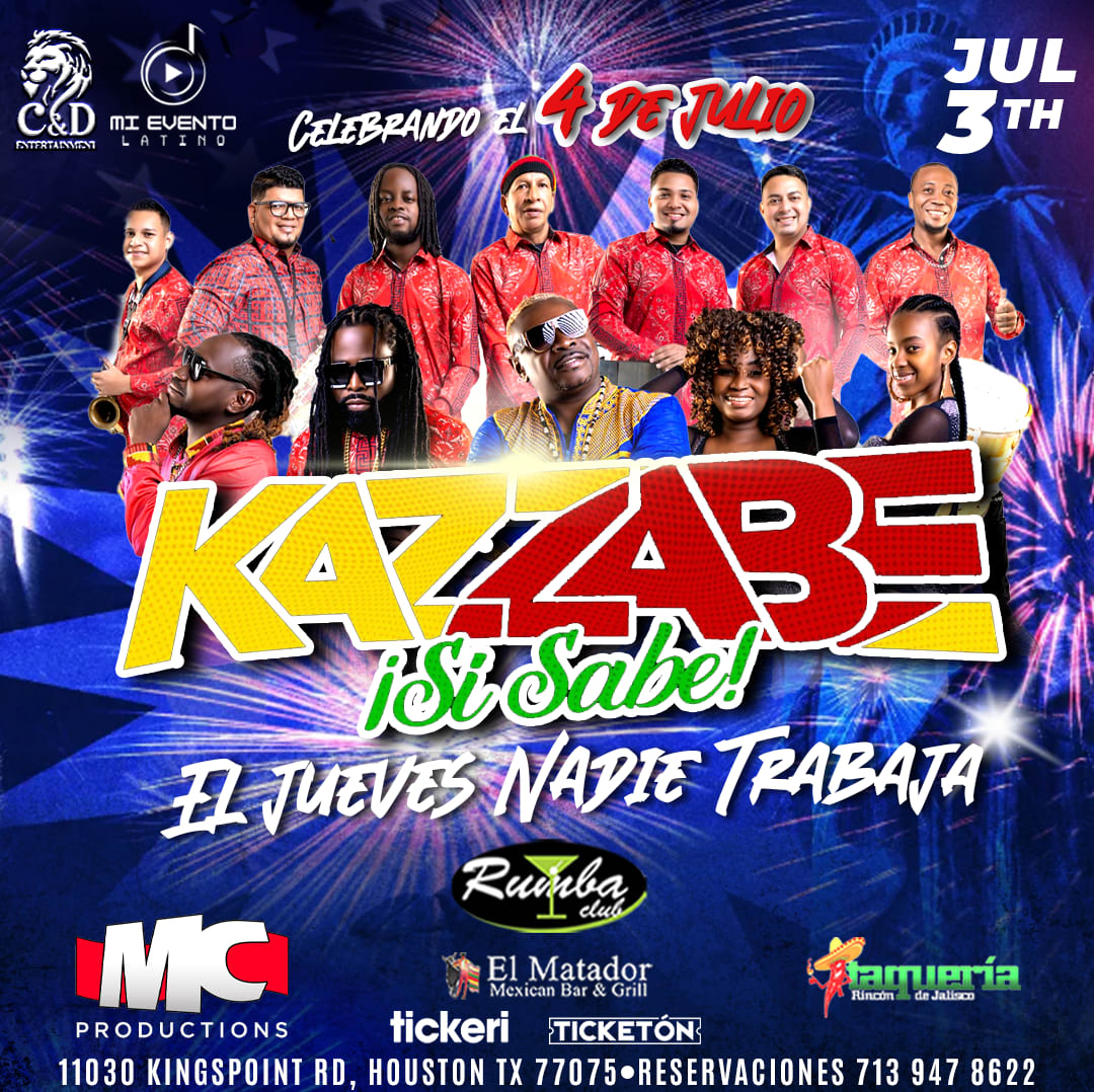 KAZZABE EN CONCIERTO ! Tickets | Boletos - Club Rumba, Houston | 2024 ...