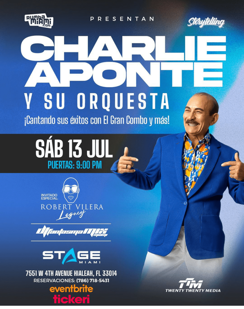 CHARLIE APONTE Y SU ORQUESTA EN VIVO ! Tickets | Boletos - Tarima ...