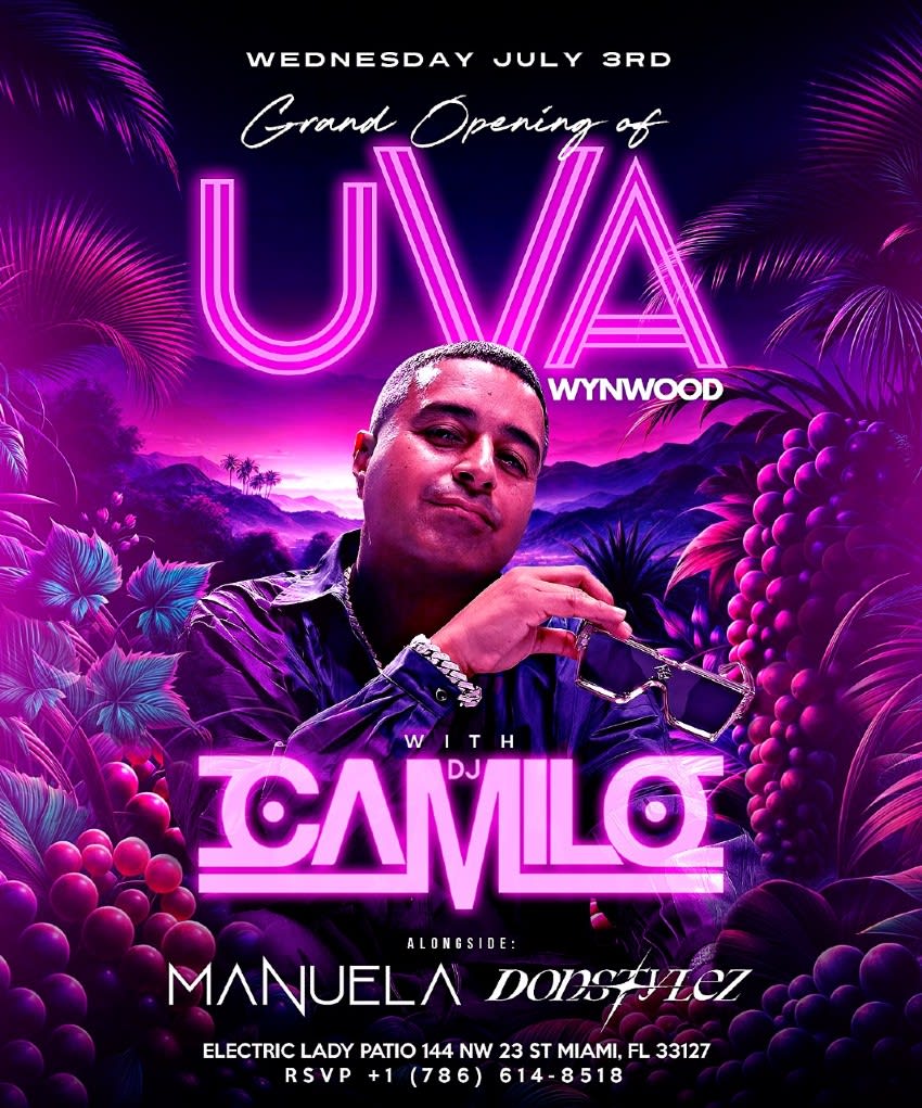 Grand Opening Of UVA Wynwood July 4th Kickoff DJ Camilo Live At ...