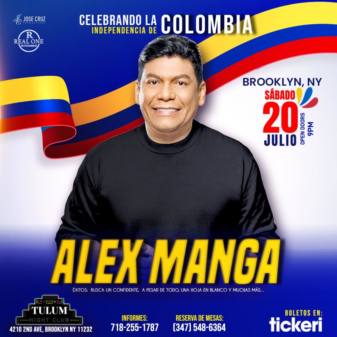 ALEX MANGA EN CONCIERTO ! - BROOKLYN, NY Tickets | Boletos - Tulum ...