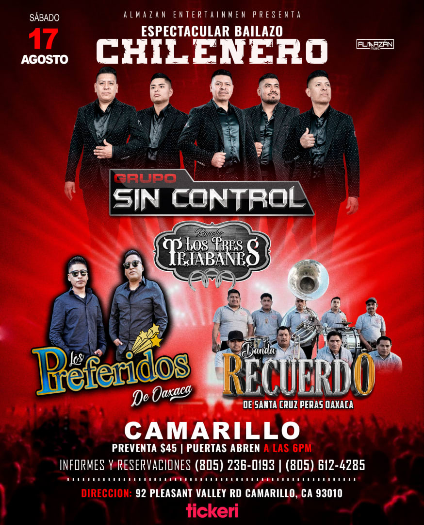 GRUPO SIN CONTROL -LOS PREFERIDOS DEOAXACA-BANDA RECUERDO in Camarillo ...