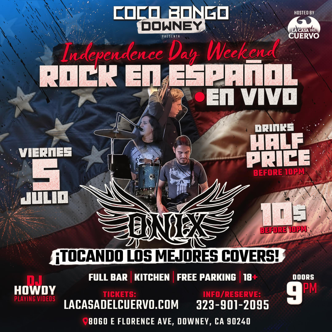 "ROCK EN ESPAÑOL EN VIVO EN DOWNEY CON ONIX Tickets | Boletos - Club ...