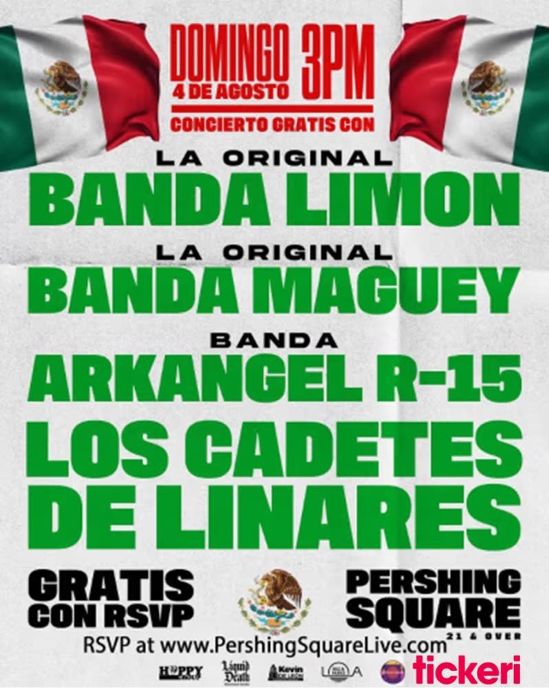 FREE! Banda Limon, Banda MaGuey, y Mas! GRATIS! Tickets | Boletos ...
