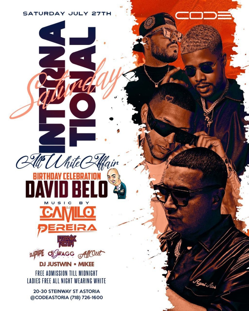 International Saturdays All White Affair DJ Camilo Live At Code Astoria ...