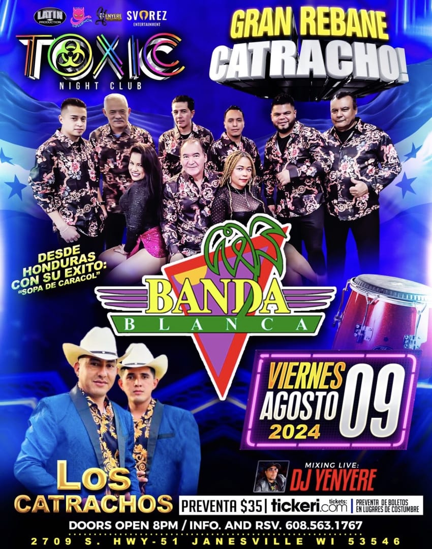 Banda Blanca Tickets Boletos at Toxic night club | Janesville, Wi ...