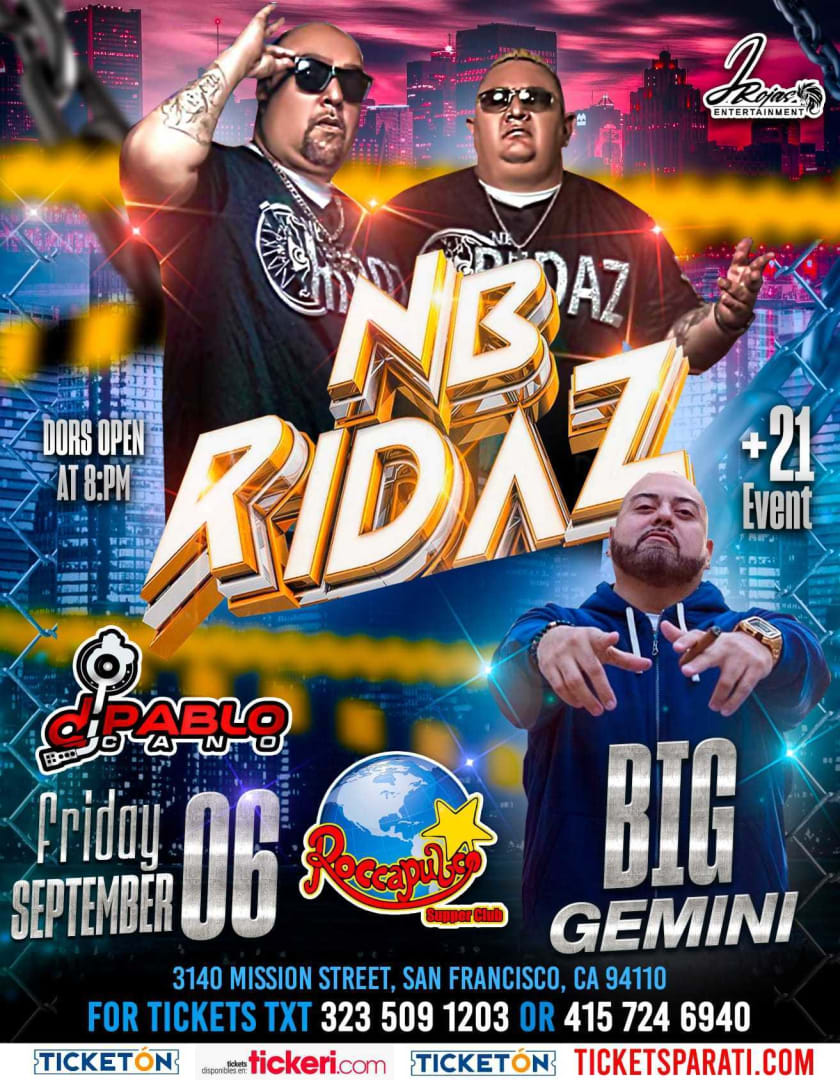 NB RIDAZ Y BIG GEMINI EN VIVO ! Tickets | Boletos - Roccapulco, San ...