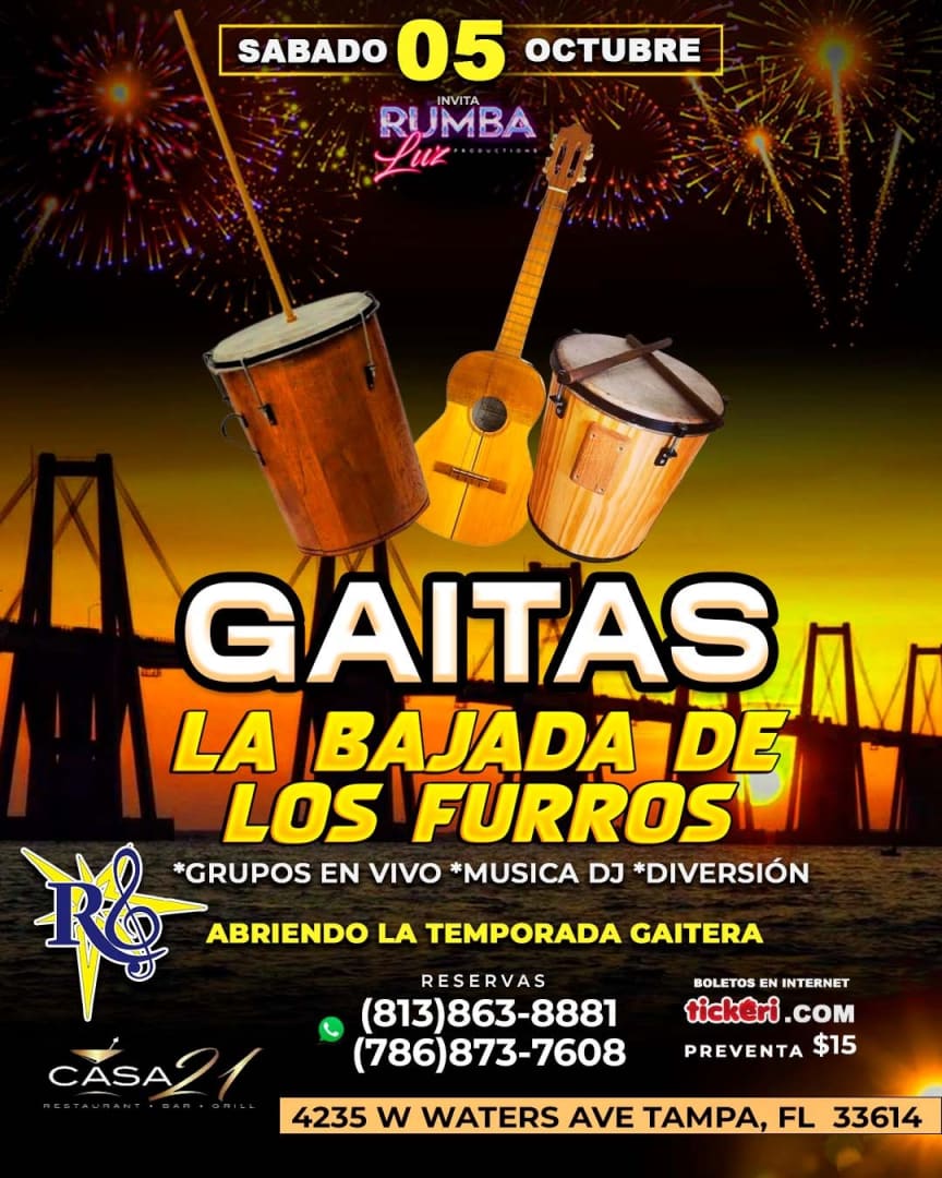 Gaitas Bajada de los furros tampa bay 2024 Tickets | Boletos - Casa 21 ...