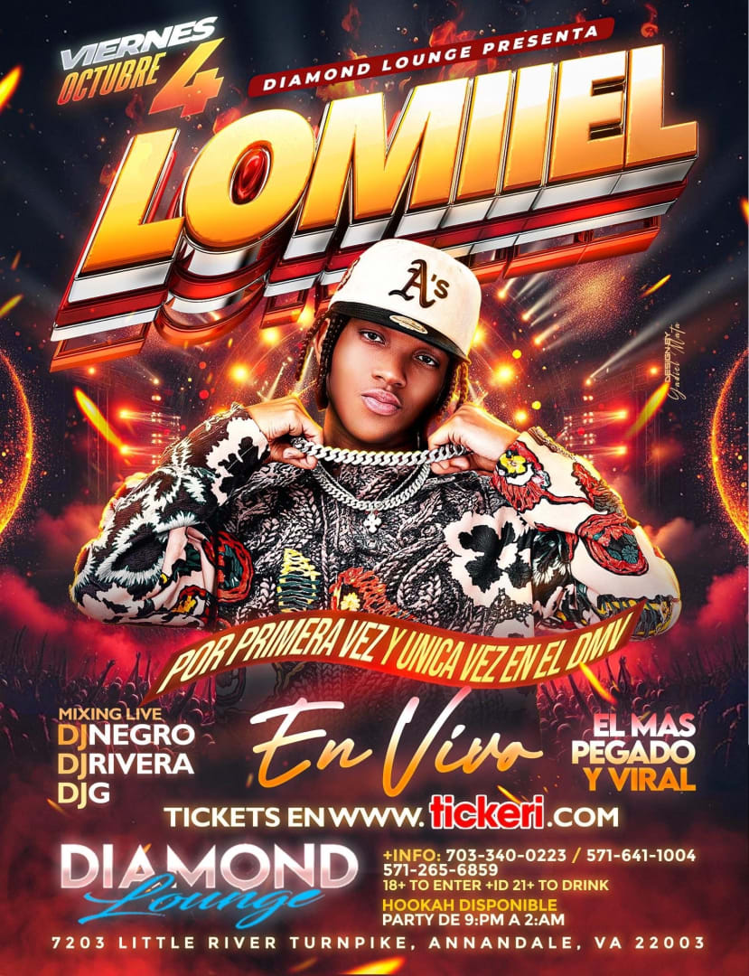 LOMIIEL EN CONCIERTO ! Tickets | Boletos - Diamond Lounge, Annandale ...