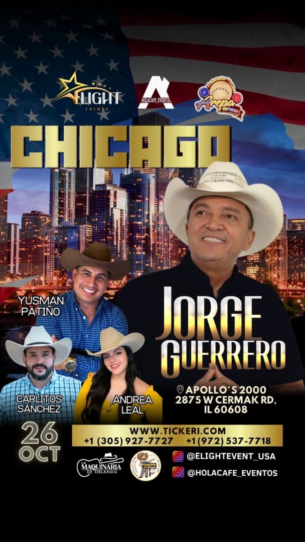 JORGE GUERRERO EN CHICAGO Tickets | Boletos - APOLLO 2000, Chicago ...